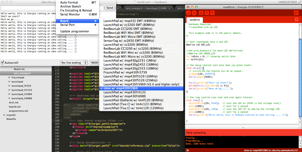 Energia runs on cAno | canoboard